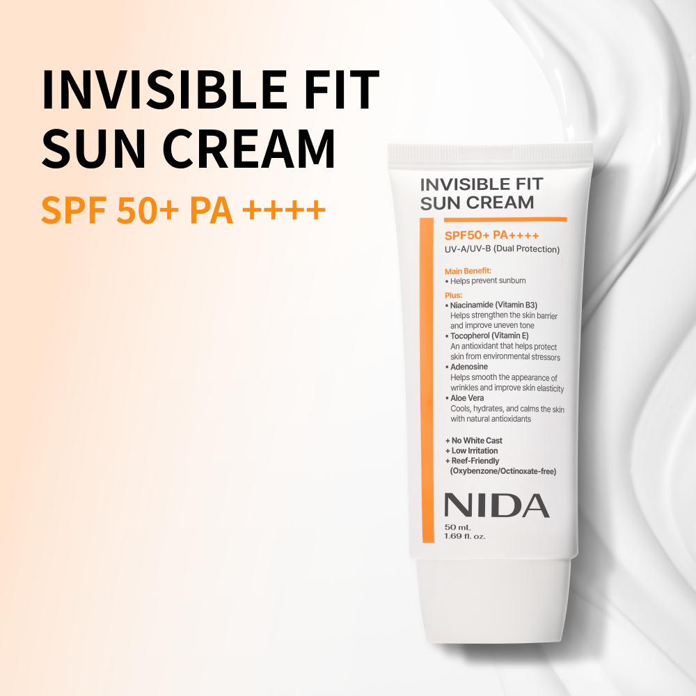NIDA Invisible Fit Sun Cream (Korean Formula, SPF50+, PA++++) (Global