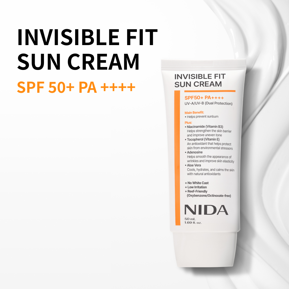 NIDA Invisible Fit Sun Cream (Korean Formula, SPF50+, PA++++) (Global